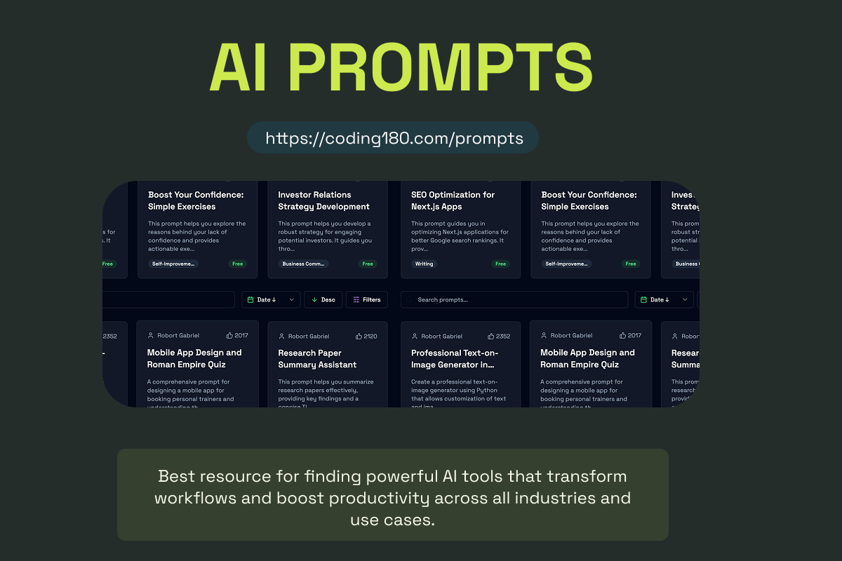 AI Prompts Collection | Coding180 | Coding180 AI Directory